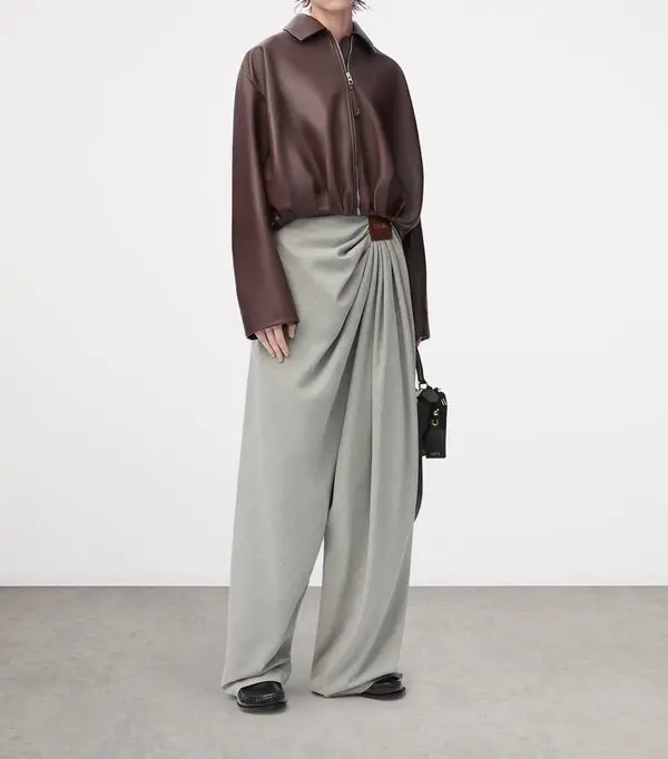 Loewe Lambskin Draped Jacket - Brown