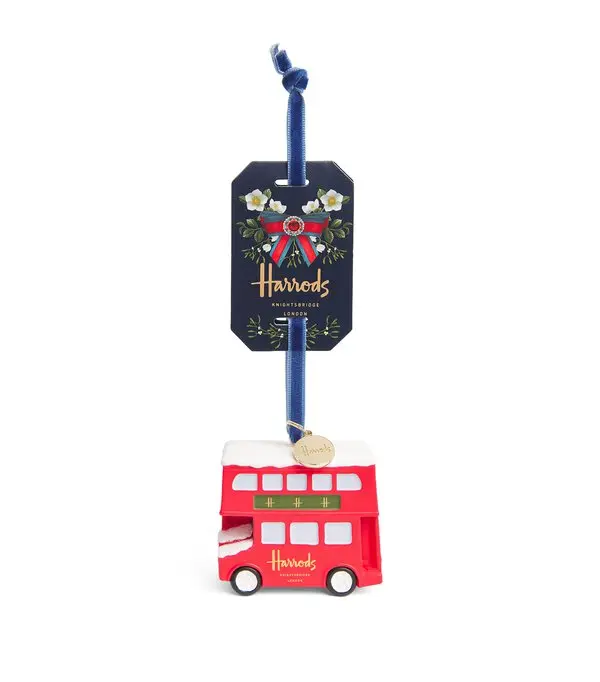 Harrods London Bus Tree Decoration - Red