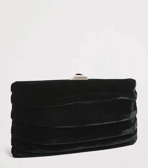 Rodo Plissé Velvet Clutch Bag