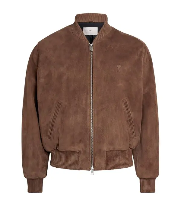Ami De Coeur Suede Bomber Jacket