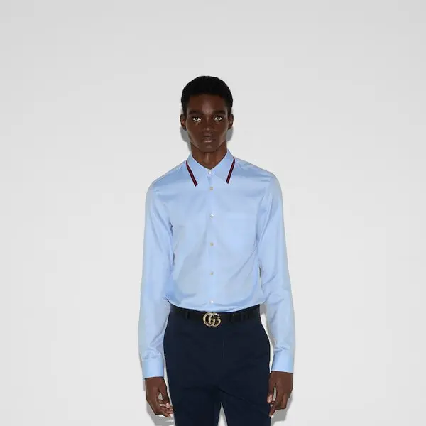 Gucci Oxford Cotton Shirt With Web