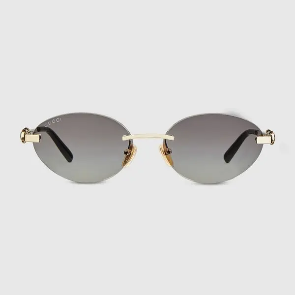 Gucci Frameless Oval Sunglasses - Gold