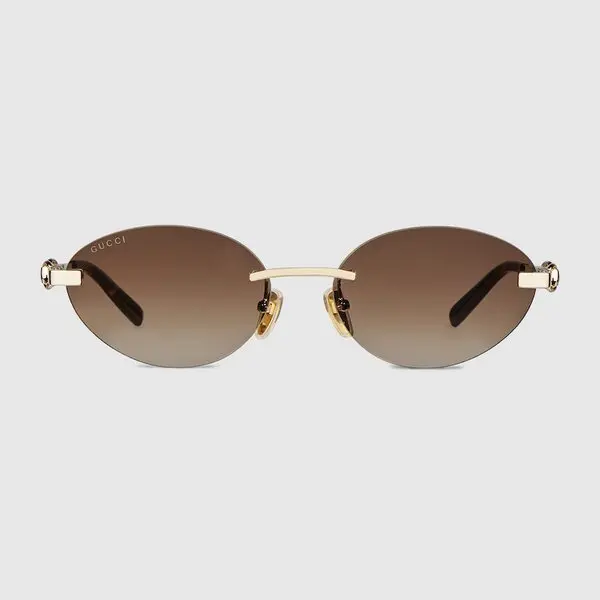 Gucci Frameless Oval Sunglasses - Gold