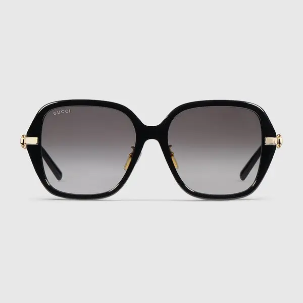 Gucci Sunglasses With Horsebit Detail - Black