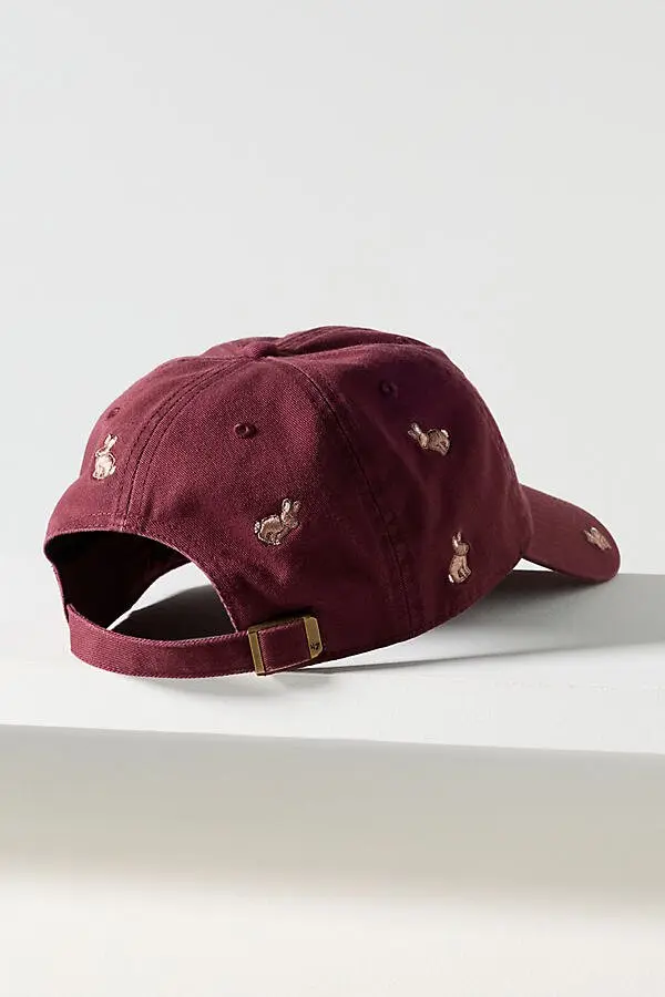 '47 Embroidered Animals Baseball Cap - Bunnies Maroon