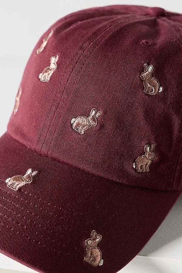 '47 Embroidered Animals Baseball Cap - Bunnies Maroon