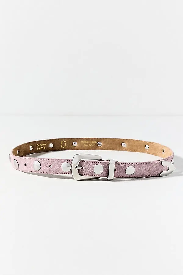 Anthropologie Studded Western Belt - Blush Pink