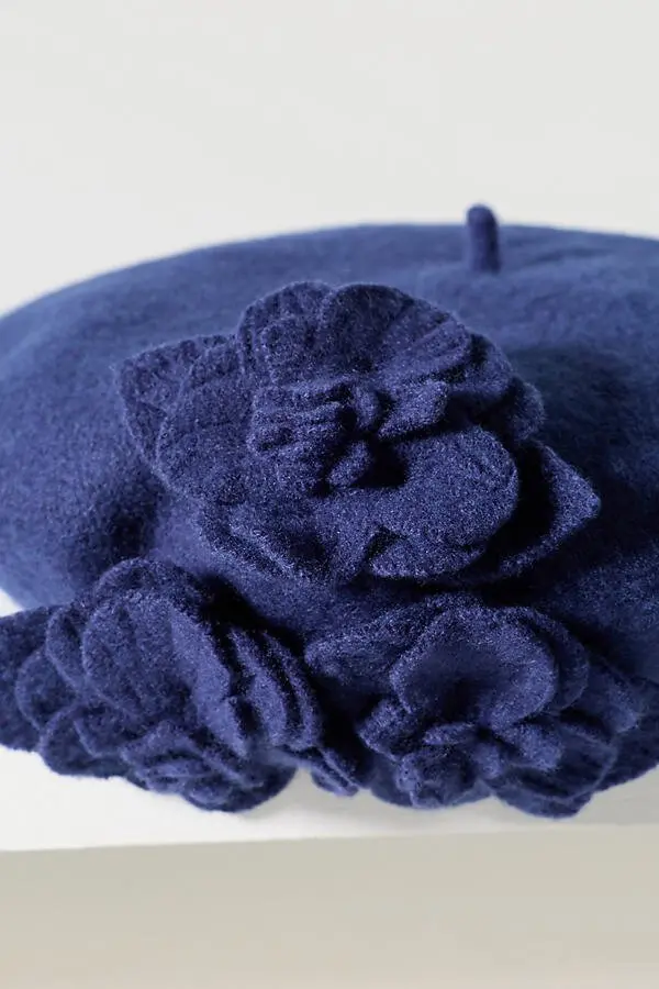 San Diego Hat Wool Flower Beret