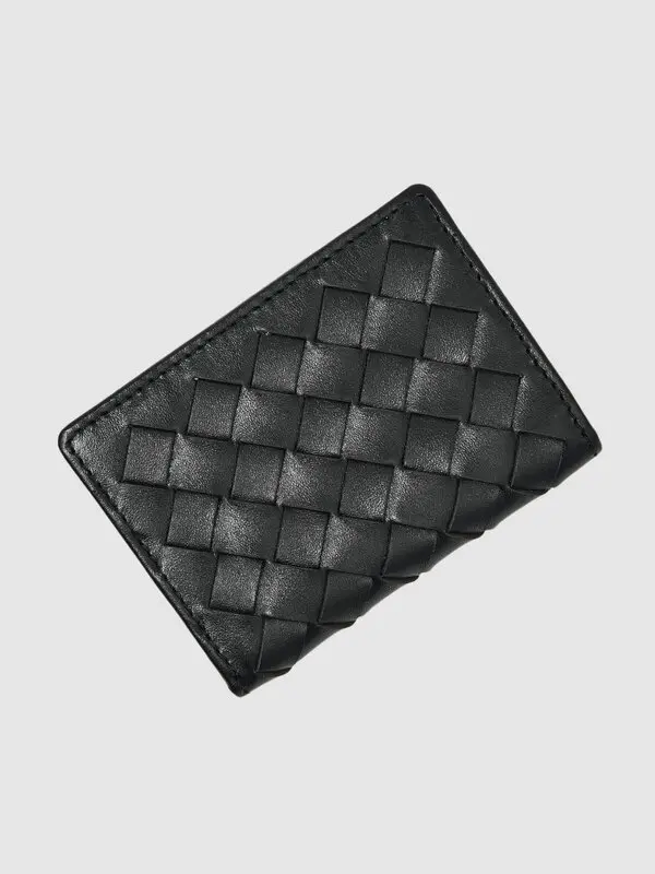 REISS Presley Leather Lattice-effect Cardholder