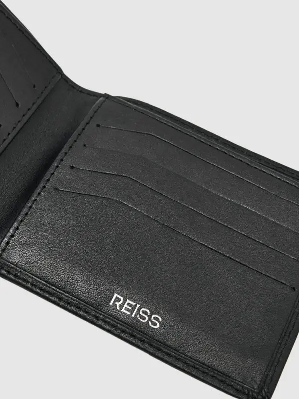 REISS Elton Large Lattice-effect Leather Wallet