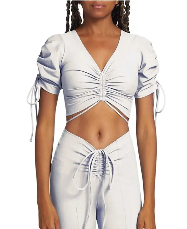 PORT DE BRAS Vero Ruched V-neck Top
