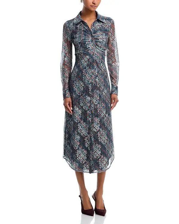 Ramy Brook Wyatt Plaid Button-front Midi Dress