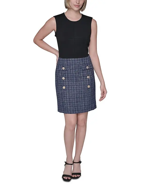 Karl Lagerfeld Paris Mixed Media Dress