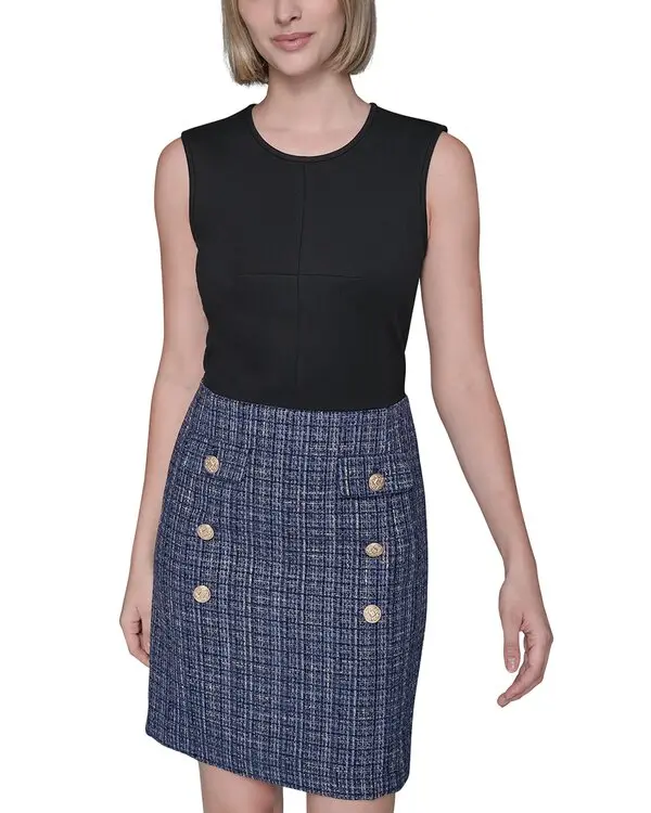 Karl Lagerfeld Paris Mixed Media Dress