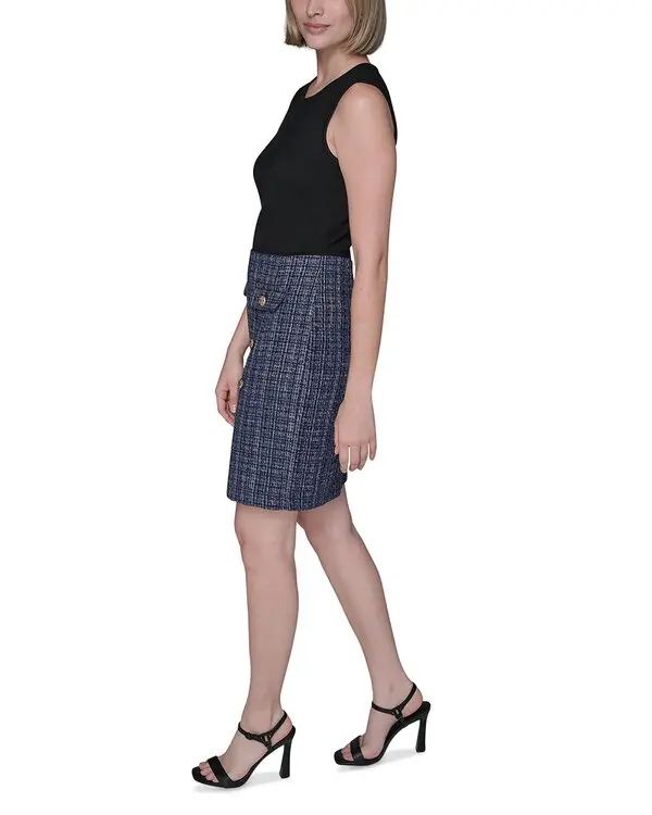 Karl Lagerfeld Paris Mixed Media Dress