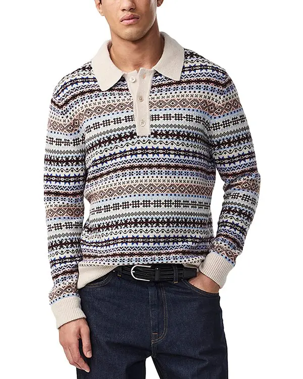 Nn07 Long Sleeve Sweater Polo - Multi