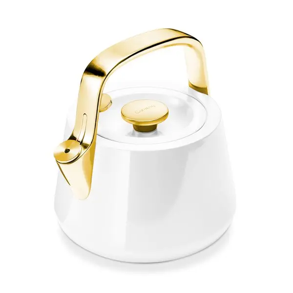 CARAWAY Iconics Whistling Tea Kettle - White/gold