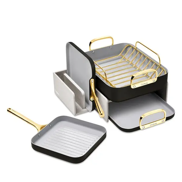 CARAWAY Iconics 5 Piece Squareware Cookware Set - Black/gold