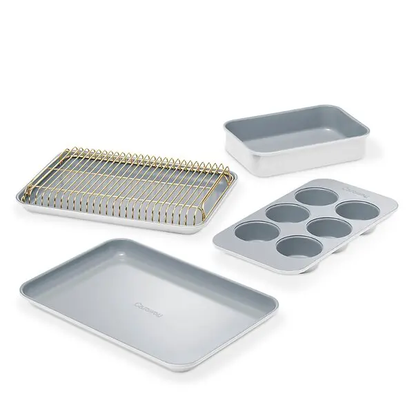CARAWAY Mini Bakeware Set With Storage - White/gold