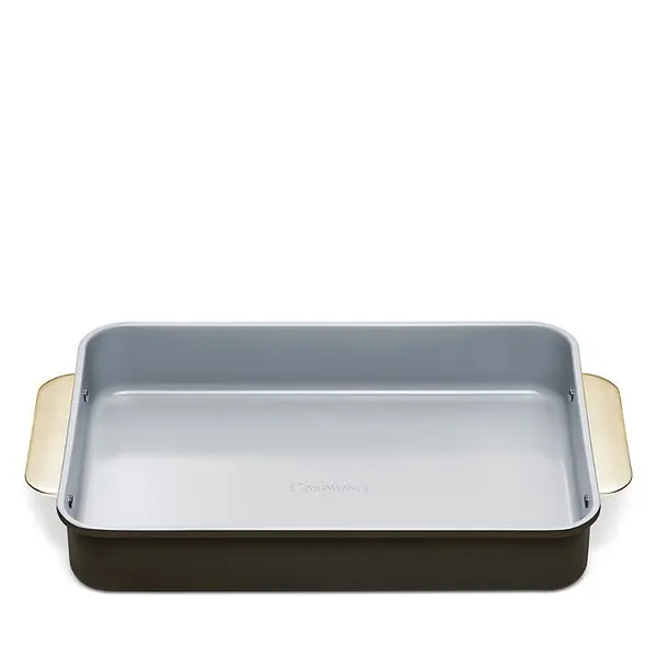 CARAWAY Iconics Nonstick Ceramic Brownie Pan With Gold Handles - Black/gold