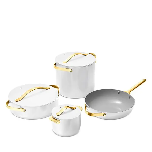 CARAWAY Iconics 8 Piece Cookware Set - White/gold