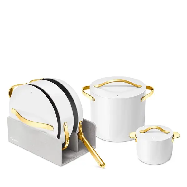 CARAWAY Iconics 8 Piece Cookware Set - White/gold