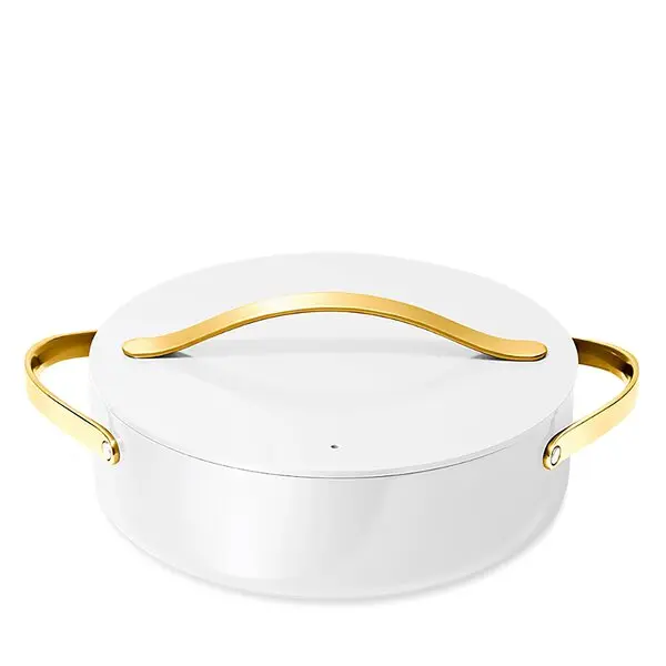 CARAWAY Iconics Cookware Rondeau With Lid - White/gold