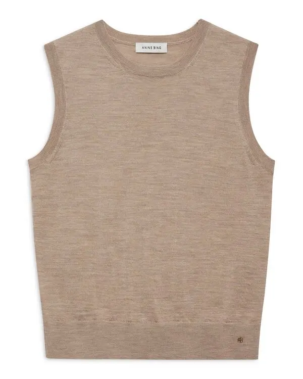 ANINE BING Moni Crop Tank Top - Taupe