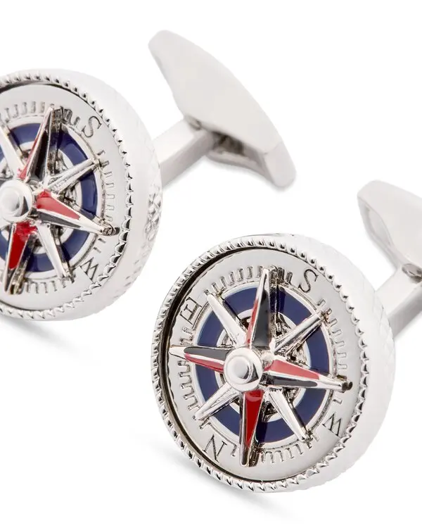 Tateossian Compass Cufflinks - Silver