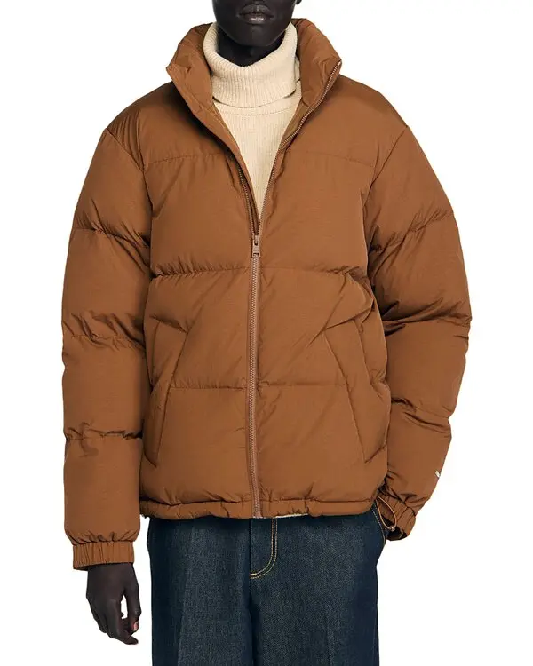 Sandro Puffer Jacket - Cognac