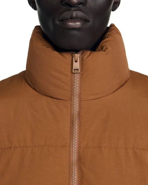 Sandro Puffer Jacket - Cognac