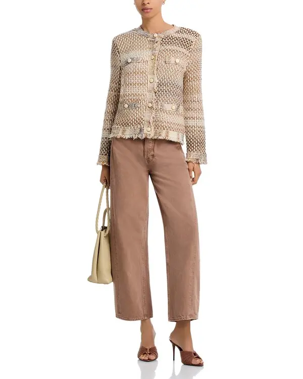 Veronica Beard Sariyah Knit Jacket - Desert Khaki Multi