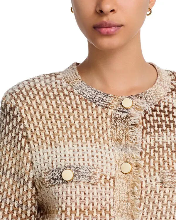 Veronica Beard Sariyah Knit Jacket - Desert Khaki Multi