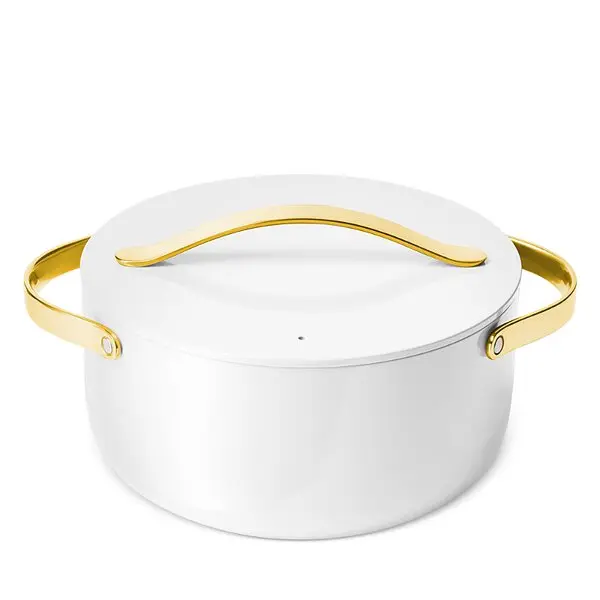 CARAWAY Iconics Nonstick Ceramic Dutch Oven - White/gold