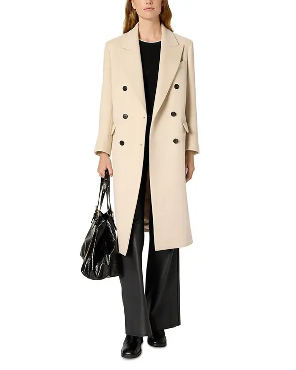 Gerard Darel Moira Double Breasted Coat - Natural