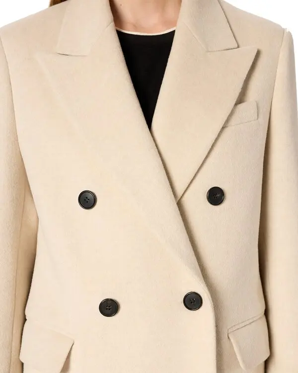 Gerard Darel Moira Double Breasted Coat - Natural