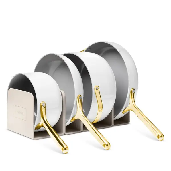 CARAWAY Iconics Ceramic Nonstick Cookware Set - White/gold