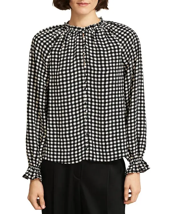 HOBBS LONDON Hewlett Ruffled Cuff Blouse