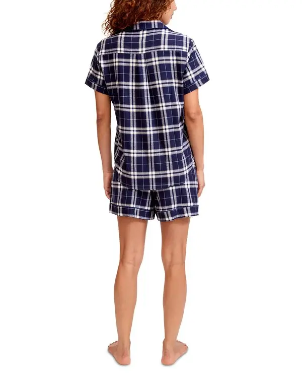 PETITE PLUME Oxford Tartan Pajama Set - Navy
