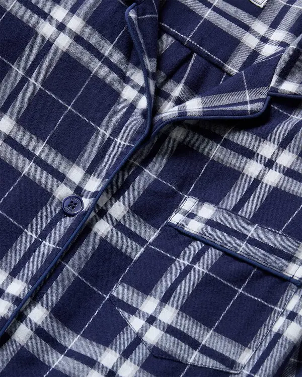 PETITE PLUME Oxford Tartan Pajama Set - Navy