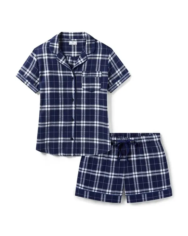 PETITE PLUME Oxford Tartan Pajama Set - Navy