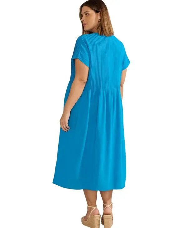LIVE UNLIMITED Pintuck Midi Dress