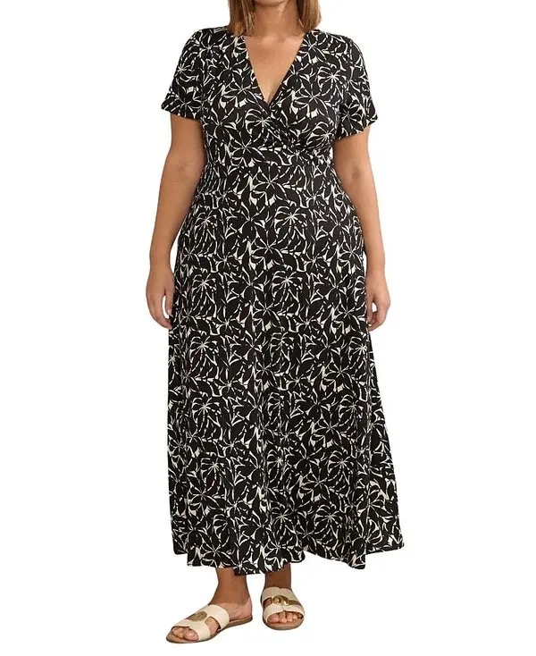 chinese dress ladies Women's As Promised Brown Short Sleeve Cinched Waist Maxi Dress | Size: S