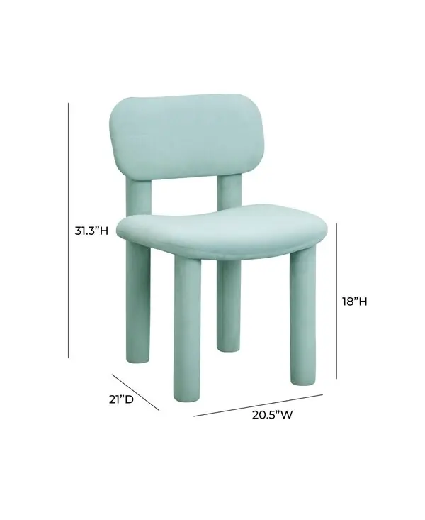 TOV FURNITURE Elise Pale Blue Performance Velvet Dining Chair