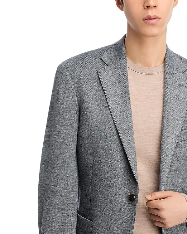 Bloomingdale'S Wool Jersey Unstructured Regular Fit Sport Coat - Grey