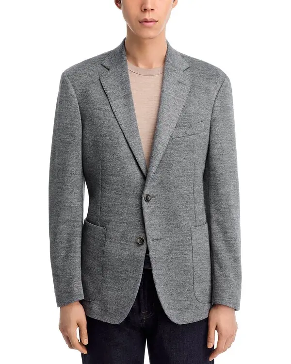Bloomingdale'S Wool Jersey Unstructured Regular Fit Sport Coat - Grey
