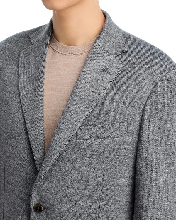 Bloomingdale'S Wool Jersey Unstructured Regular Fit Sport Coat - Grey