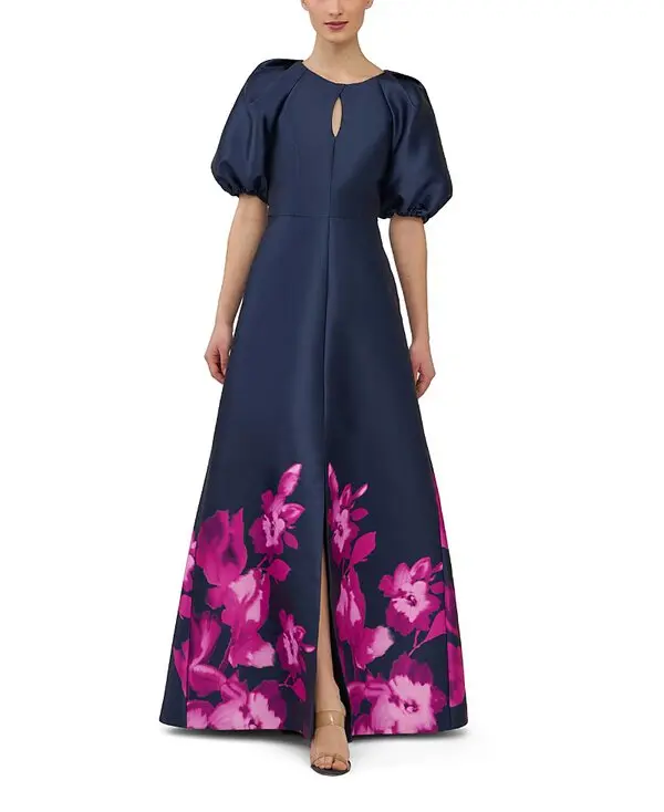 KAY UNGER Delfina Statement Sleeve Gown