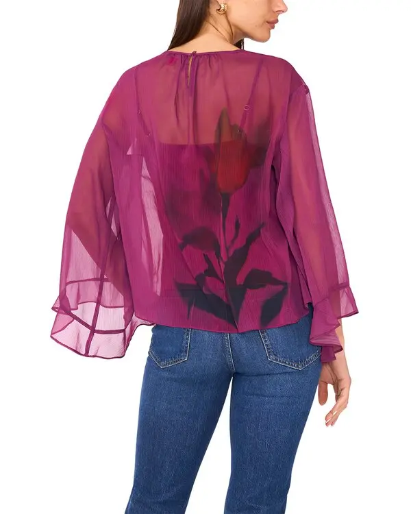 Vince Camuto Crewneck Flutter Sleeve Top