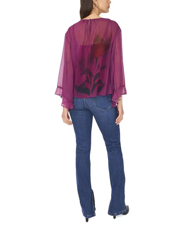 Vince Camuto Crewneck Flutter Sleeve Top